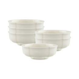 Villeroy & Boch VILLEROY & BOCH Schale "Dessertschalen Manoir &oslash; 14,8 cm 6er Set wei&szlig;", &Oslash; 14,8cm, wei&szlig;, Sch&uuml;sseln, Sp&uuml;lmaschinenfest, Mikrowellensicher