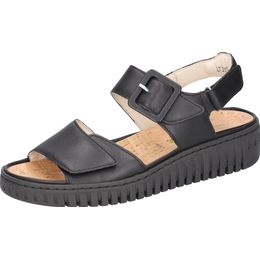 Waldl&auml;ufer WALDL&Auml;UFER Damen Plateausandale "H-WILLOW", Gr. 3,5, schwarz, Nappaleder, unifarben, Basic, Schuhe, Sommerschuh, Klettschuh, Bequemschuh mit