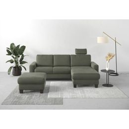 Ecksofa Home Affaire, B:249cm H:91cm T:164cm, gr&uuml;n, 95% Polyester, 5% Polyamid, Wohnzimmer, Sofas, "Summer L-Form", mit Recamiere, mit oder ohne
