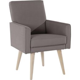 Sessel, B:64cm H:89cm T:67cm, grau, exxpo - SOFA FASHION, Wohnzimmer, Sessel, "Lungo, Loungesessel mit moderner Kedernaht, bequem und elegant",