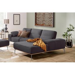 Ecksofa W.Schillig, B:299cm H:88cm T:178cm, grau, Longlife Xtra-Leder Z73: Naturwalkleder der Luxusklasse aus den erlesensten Rohh&auml;uten. Hautst&auml;rke