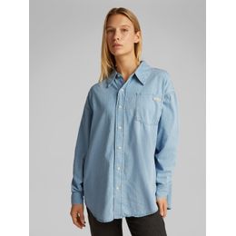 Damen Jeansbluse "OVERSIZED LS DENIM SHIRT", blau, Gr. XXL, Calvin Klein Jeans, unifarben, Web, Obermaterial: 50% Baumwolle, 40% Lyocell, 10% Modal,