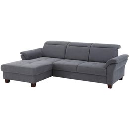 Ecksofa Home Affaire, B:255cm H:104cm T:185cm, grau, Struktur (100% Polyester);Luxus-Microfaser Lederoptik (100% Polyester);Luxus-Microfaser ALTARA