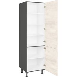 Hochschrank Nobilia, B:60cm H:216,6cm T:58,3cm, wei&szlig;, K&uuml;che, Schr&auml;nke, ""Riva", Ausrichtung w&auml;hlbar, mit zwei T&uuml;ren, vormontiert", Breite/H&ouml;he: