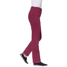 Damen 5-Pocket-Hose mit seitlichem Dehnbund bordeaux, Gr&ouml;&szlig;e 48
