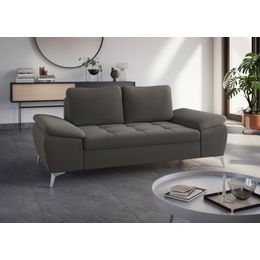 Sit & More 2-Sitzer SIT & MORE, B:191cm T:90cm, braun, Sofas, "Latigo", mit hochwertigen Metallf&uuml;&szlig;en