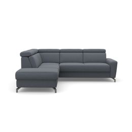 Sit & More Ecksofa SIT & MORE, B:258cm T:226cm, blau, Wohnzimmer, Sofas, "Scarlett L-Form", inklusive Kopfteilverstellung, wahlweise mit Bettfunktion, Bettkasten