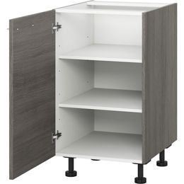 Unterschrank KOCHSTATION, B:60cm H:75cm T:56cm, grau, K&uuml;che, Schr&auml;nke, "KS-Trea U60", zwei Einlegeb&ouml;den, Breite 60 cm, H&ouml;he 75 cm, mit verstellbaren