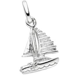 Kettenanh&auml;nger Jobo "Anh&auml;nger Segelboot 14 mm", silber 925, Schmuckanh&auml;nger, Damen, Silber 925 (Sterlingsilber), Kettenanh&auml;nger, 925 Silber rhodiniert
