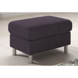 Hocker Trendmanufaktur, B:67cm H:46cm T:53cm, braun, 100% Polyester, Wohnzimmer, Hocker, "Rondo II zeitlos und bequem", wahlweise mit komfortablem