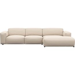 Ecksofa FLEXLUX, B:319cm H:73cm T:171cm, wei&szlig;, 100% Echteder, Wohnzimmer, Sofas, "Lucera bequem und komfortabel durch hochwertigen Sitzaufbau,