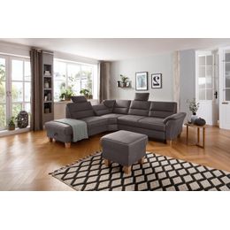 Ecksofa Home Affaire, B:262cm H:89cm T:235cm, grau, Luxus-Microfaser ALTARA NUBUCK (100% Polyester);Struktur (100% Polyester);Luxus-Microfaser