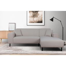 Ecksofa Home Affaire, B:235cm H:81cm T:163cm, beige, 100% Polyester, Wohnzimmer, Sofas, "ARROS L-Form mit Wellenunterfederung, Ma&szlig;e B/T/H: 235/163/81