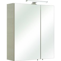 Spiegelschrank SAPHIR, B:60cm H:70cm T:20cm, wei&szlig;, Badezimmer, Schr&auml;nke, "Quickset Badezimmer-Spiegelschrank inkl LED-Aufsatzleuchte", 60 cm breit,