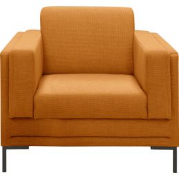 Sessel, B:97cm H:82cm T:90cm, gelb, LOOKS by Wolfgang Joop, 100% Polyester, Wohnzimmer, Sessel, "LOOKS VII", klare Linien, edles Design
