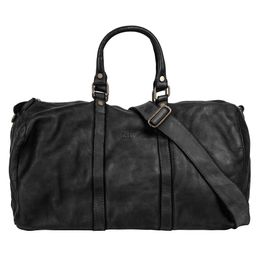 FORTY Reisetasche, schwarz, Leder, leicht gl&auml;nzend, unifarben, Taschen, echt Leder, Made in Italy
