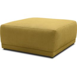 Hocker DOMO collection, B:100cm H:45cm T:100cm, gelb, 95% Polyester, 5% Polyamid, Wohnzimmer, Hocker, "800007", nach Wunsch zusammenstellbar