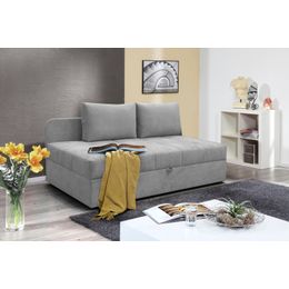 Schlafsofa Alina, B:201cm H:73cm T:95cm, grau, Struktur fein XBO (100% Polyester), Jugendzimmer, Sofas, "Marla", inkl. Stauraum und 2 R&uuml;ckenkissen
