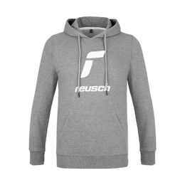 Reusch Herren Kapuzensweatshirt, grau, Gr. M, bedruckt, unifarben, 50% Baumwolle, 50% Polyester, Sweatshirts, mit praktischem Kordelzug