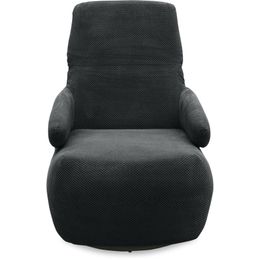 Sessel DOMO collection, B:68cm H:67cm T:88cm, schwarz, 100% Polyester, Wohnzimmer, Sessel, "700015 mit R&uuml;ckenverstellung und Drehfunktion", wahlweise