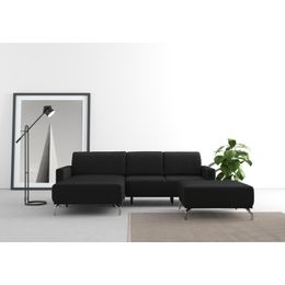 Sit & More Ecksofa SIT & MORE, B:251cm H:84cm T:163cm, schwarz, Wohnzimmer, Sofas, "Bailando L-Form", wahlweise mit Kopfteilverstellung und Vorziehsitz,
