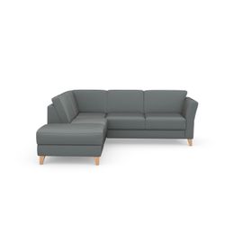 Sit & More Ecksofa SIT & MORE, B:248cm H:87cm T:213cm, grau, Wohnzimmer, Sofas, "Visby L-Form", Wahlweise mit Bettfunktion und Stauraum, frei im Raum stellbar