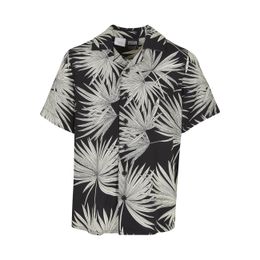 Urban Classics Jungen Kurzarmshirt "Urban Classics Herren Frond Resort Shirt"schwarz, Gr. 110, bedruckt, 100% Viskose, Shirts