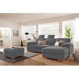 Kopfst&uuml;tze Home Affaire, B:60cm H:51cm T:12cm, grau, Luxus-Microfaser in Lederoptik (100% Polyester), Struktur (100% Polyester), Luxus-Microfaser