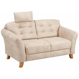 Kopfst&uuml;tze Home Affaire, B:50cm H:25cm T:10cm, beige, Luxus-Microfaser (100% Polyester), Luxus-Microfaser Lederoptik (100% Polyester), Struktur weich