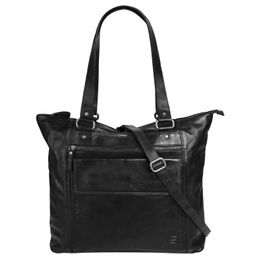 SPIKES & SPARROW Damen Shopper, SPIKES & SPARROW, schwarz, Leder, vintage, Taschen, echt Leder