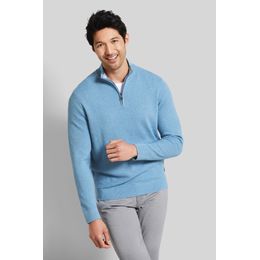 Bugatti Herren Troyer, blau, Gr. XXXL, unifarben, 100% Baumwolle, Pullover, mit Waffelstruktur