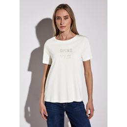 Street One Damen T-Shirt, wei&szlig;, Gr. 34, bedruckt, Web, 50% Baumwolle, 50% Modal, Shirts, im soften Baumwoll-Mix