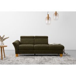 Recamiere Home Affaire, B:206cm H:84cm T:93cm, gr&uuml;n, 100% Polyester, Sofas, "Lindgren", wahlweise motorische TV-Funktion, Bettkasten und