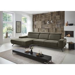 Ecksofa DIE PLANBAR, B:335cm H:89cm T:188cm, gr&uuml;n, Wohnzimmer, Sofas, "PN-EM22041 L-Form", wahlweise motorisches Canape oder Sitztiefenverstellung