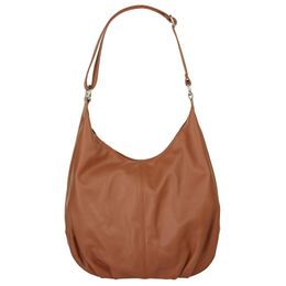 CLUTY Damen Shopper, braun, Leder, leicht gl&auml;nzend, unifarben, Taschen, echt Leder, Made in Italy