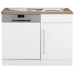 Sp&uuml;lenschrank KOCHSTATION, B:110cm H:85cm T:60cm, wei&szlig;, K&uuml;che, Schr&auml;nke, "KS-Samos", 110 cm breit, inkl. T&uuml;r/Sockel f&uuml;r Geschirrsp&uuml;ler