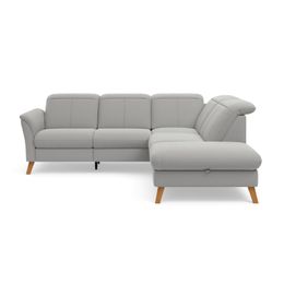 Sit & More Ecksofa SIT & MORE, B:250cm H:91cm T:220cm, silber, 90% Polyester 10%Polyamid, Wohnzimmer, Sofas, "Romero L-Form", wahlweise mit oder ohne
