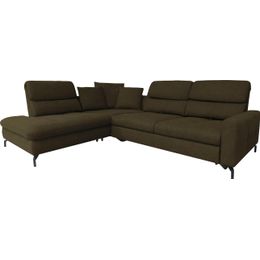 Ecksofa Alina, B:286cm H:127cm T:228cm, grau, Struktur fein TCM (100% Polyester), Wohnzimmer, Sofas, "Louis", Breite 286 cm, R&uuml;ckenlehnenverstellung,