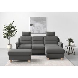 Sit & More Ecksofa SIT & MORE, B:234cm H:90cm T:168cm, grau, Wohnzimmer, Sofas, "Far&ouml; L-Form", inklusive Federkern, wahlweise mit Bettfunktion und Bettkasten