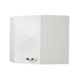 Eckh&auml;ngeschrank Optifit, B:60cm H:57,6cm T:34,9cm, wei&szlig;, Holzwerkstoff, K&uuml;che, Schr&auml;nke, "Agos"