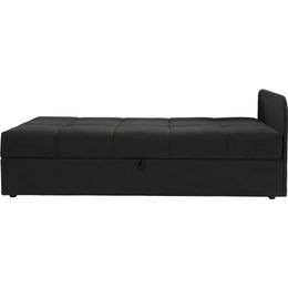 Schlafsofa Alina, B:205cm H:73cm T:91cm, grau, Chenille EQE (100% Polyester), Jugendzimmer, Sofas, "Marla", inkl. Stauraum, Armlehne wahlweise links