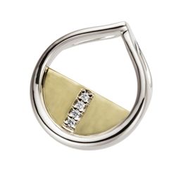 Jobo Damen Kettenanh&auml;nger "Anh&auml;nger Tropfer 16 mm", SI = kleine Einschl&uuml;sse, Diamanten Gelbgold 585 Wei&szlig;gold 585gelbgold 585, Diamanten, Gelbgold