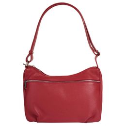 Samantha Look Damen Shopper, rot, Leder, leicht gl&auml;nzend, unifarben, Taschen, echt Leder, Made in Italy