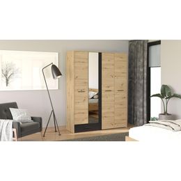 Kleiderschrank Inosign, B:157,5cm H:203,5cm T:53cm, braun, Holzwerkstoff, Jugendzimmer, Schr&auml;nke, "Varadero, MIT umfangreicher Innenausstattung,