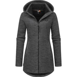 Ragwear Damen Longstrickjacke "Leysha Melange", grau, Gr. M, Grobstrick, Obermaterial: 56% Baumwolle, 44% Polyester; Innenfutter: 100% Polyester,