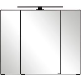 Spiegelschrank Welltime, B:80cm H:64cm T:20cm, grau, Holzwerkstoff, Badezimmer, Schr&auml;nke, "Lana", Badm&ouml;bel, 80 cm breit