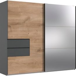 Schwebet&uuml;renschrank wimex, B:250cm H:216cm T:65cm, grau, Holzwerkstoff, Schr&auml;nke, "Palermo by fresh to go", integrierte Schubladen in der Front mit