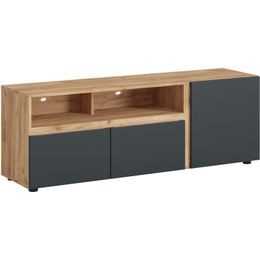Lowboard Home Affaire, B:148,7cm H:52,5cm T:39,6cmeiche kraft gold, anthrazit kosmos, Holzwerkstoff, MDF, Wohnzimmer, Sideboards, "Morongo", Breite