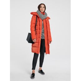 Heine Damen Daunenmantel, orange, Gr. 38, unifarben, unifarben mit Farbeinsatz, unifarben mit Farbeins&auml;tzen, 100% Polyester, F&uuml;llung:70% Daunen, 30%
