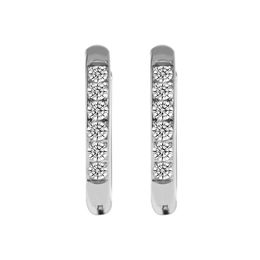 Adelia&acute;s ADELIA ́S Damen Klappcreolen "Damen Ohrringe &ndash; Klappcreole aus Edelstahl mit Strass Steinchen"silber, Edelstahl, Ohrringe, Zum Verschenken &ndash; ideal zum